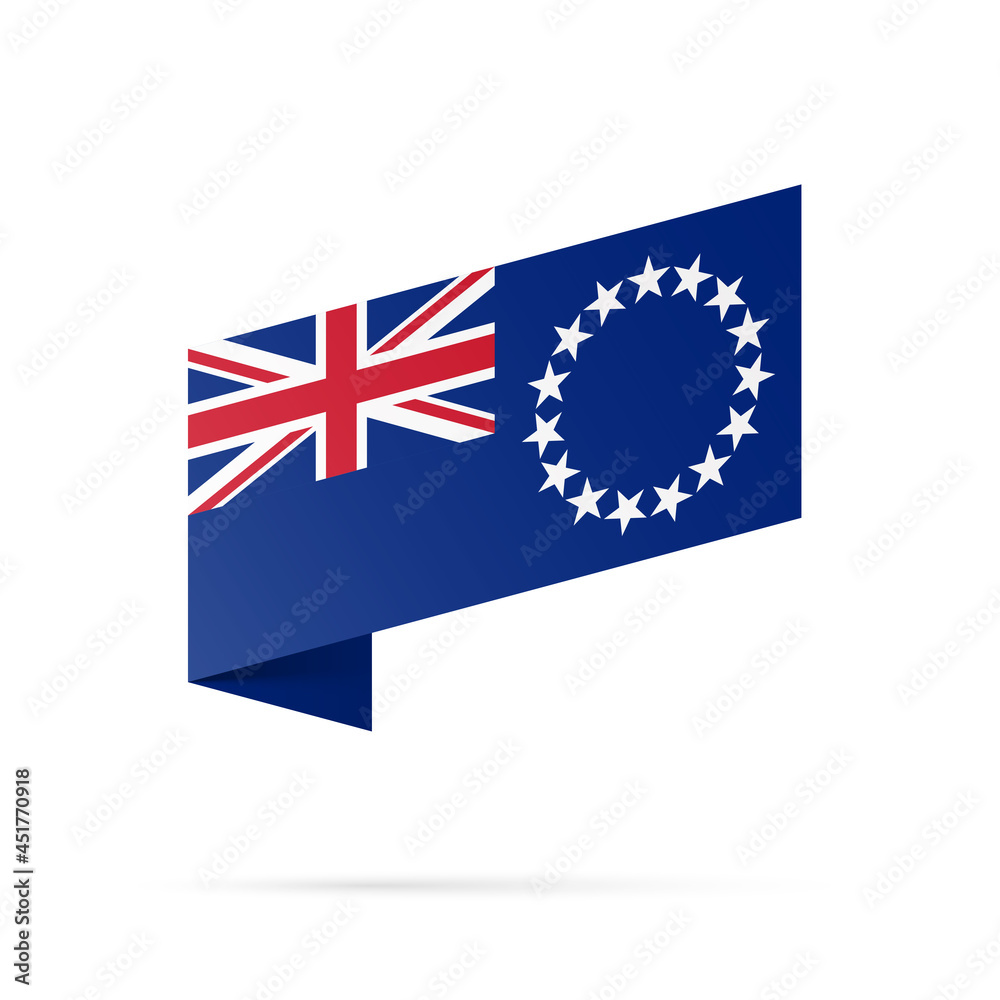 Cook island flag state symbol isolated on background national banner ...