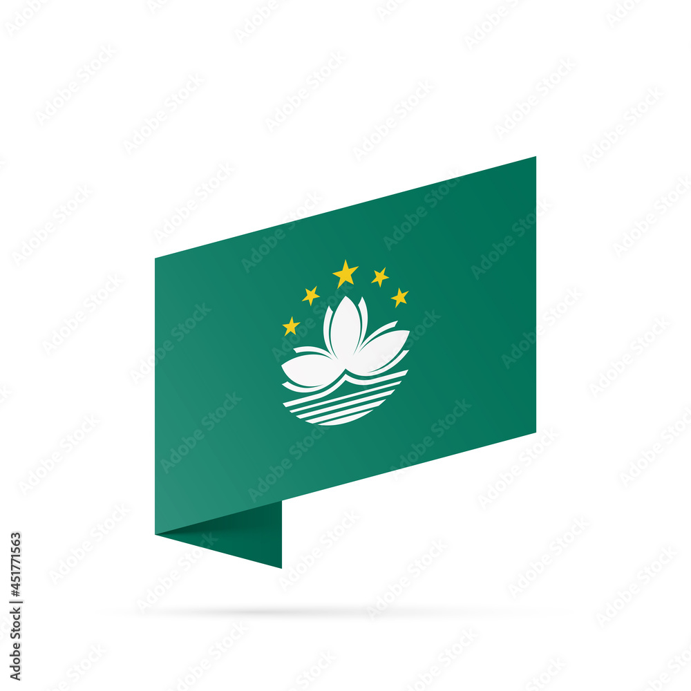 Macau flag state symbol isolated on background national banner ...