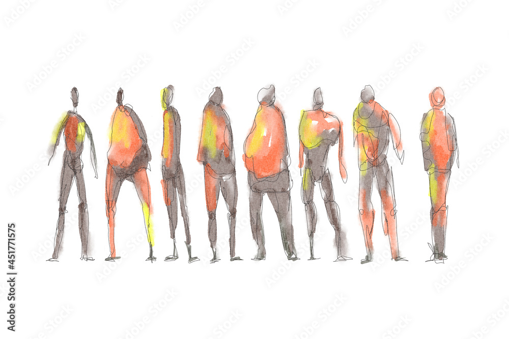 Architectural people sketch Stock Illustration | Adobe Stock