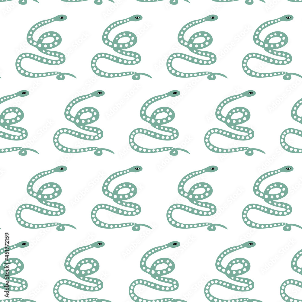 Seamless pattern.Vector illustration. Drawing of snakes Stock Vector ...