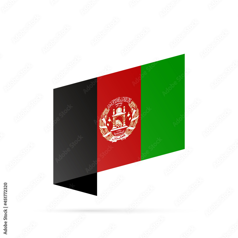 Afghanistan flag state symbol isolated on background national banner ...