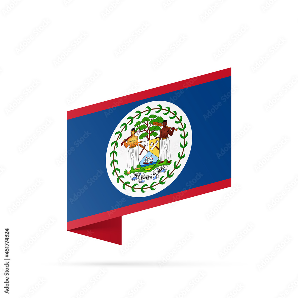Belize flag state symbol isolated on background national banner ...