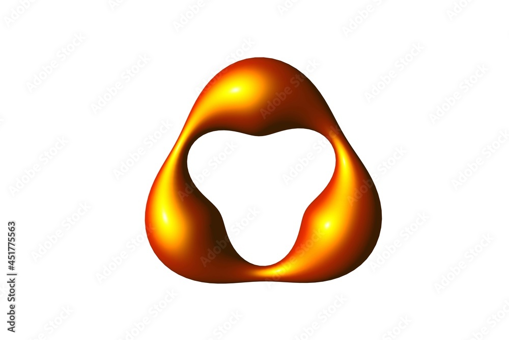 figure three lobed ring form 3d rendering white background Stock ...