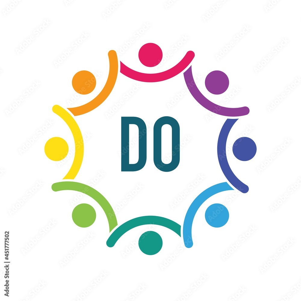 Initial Letter do Human Resources Colorful Logo Design Template. Human ...