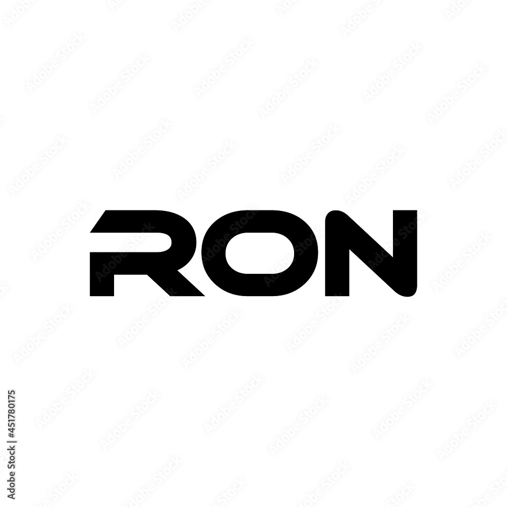 RON letter logo design with white background in illustrator, vector ...
