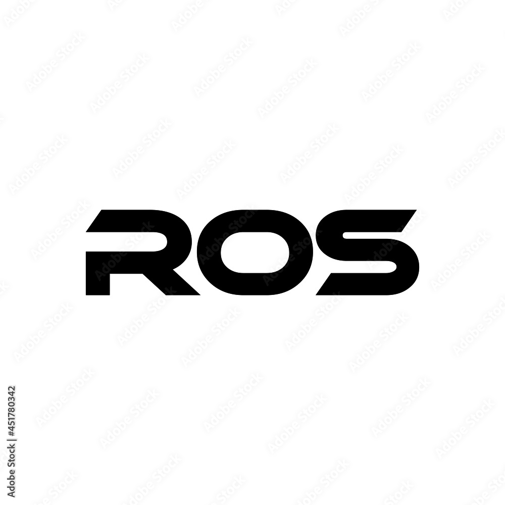 ROS letter logo design with white background in illustrator, vector ...