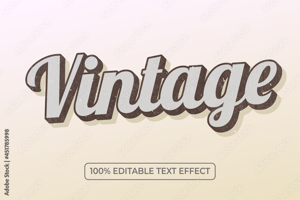 Vintage text effect .editable, retro classic text style Stock Vector ...
