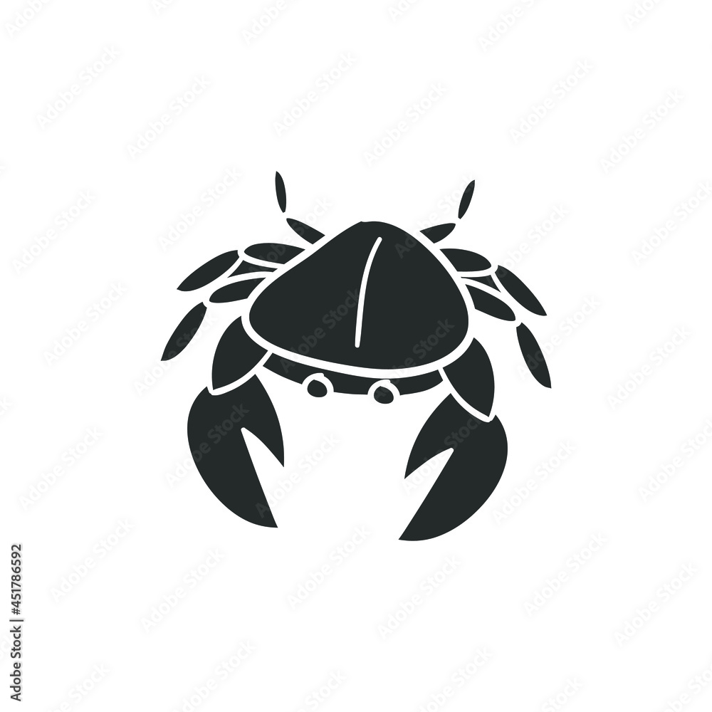 Crab Animal Icon Silhouette Illustration. Crustacean Vector Graphic ...