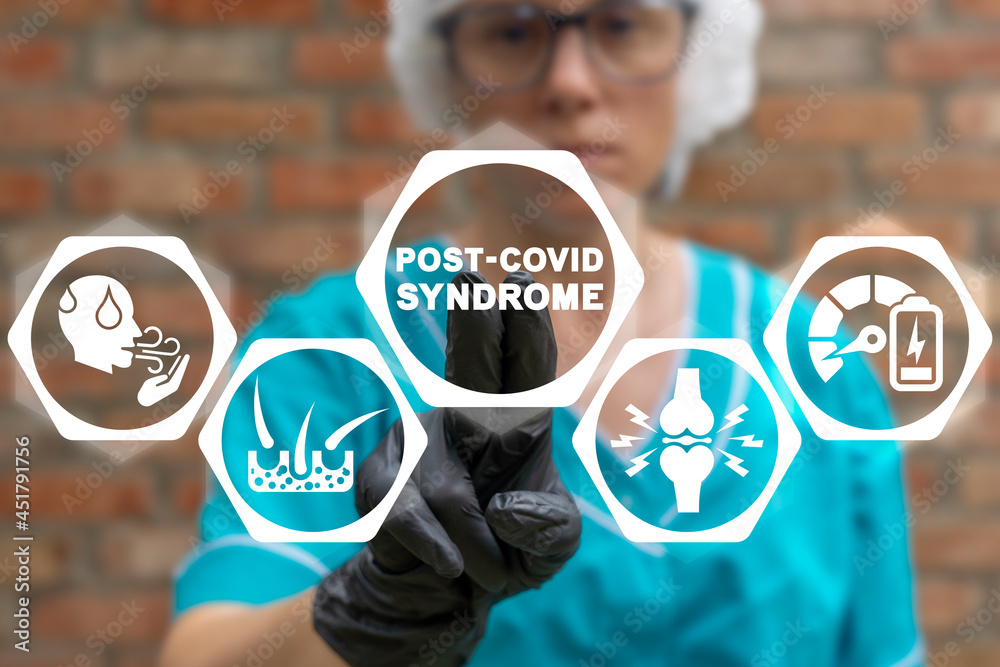 Concept of post-covid syndrome. Long covid. Stock Photo | Adobe Stock