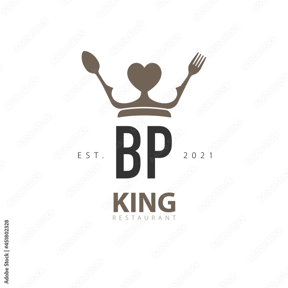 Initial Letter BP Crown Logo Restaurant Design Template. Crown ...