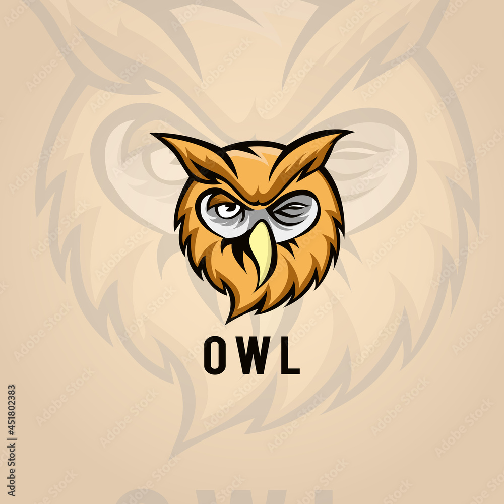 Funny owl mascot logo design vector for badge, emblem, and T-shirt ...