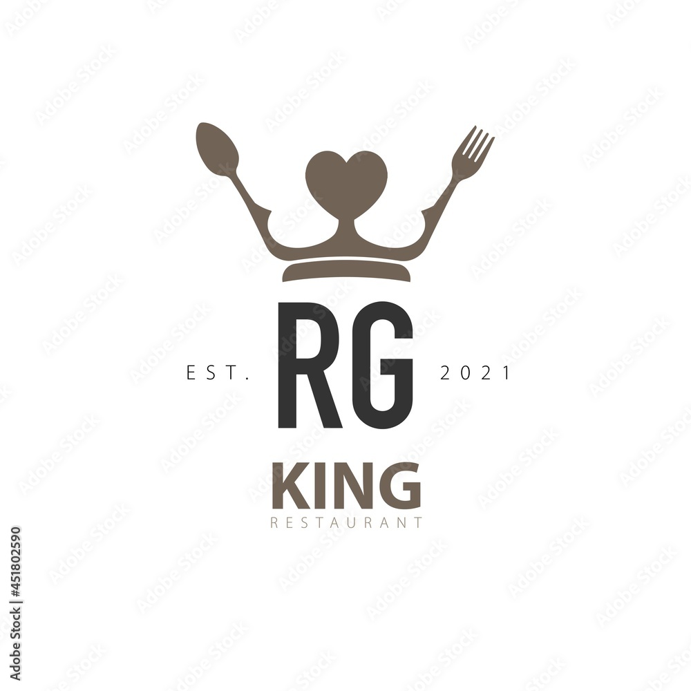 Initial Letter RG Crown Logo Restaurant Design Template. Crown ...