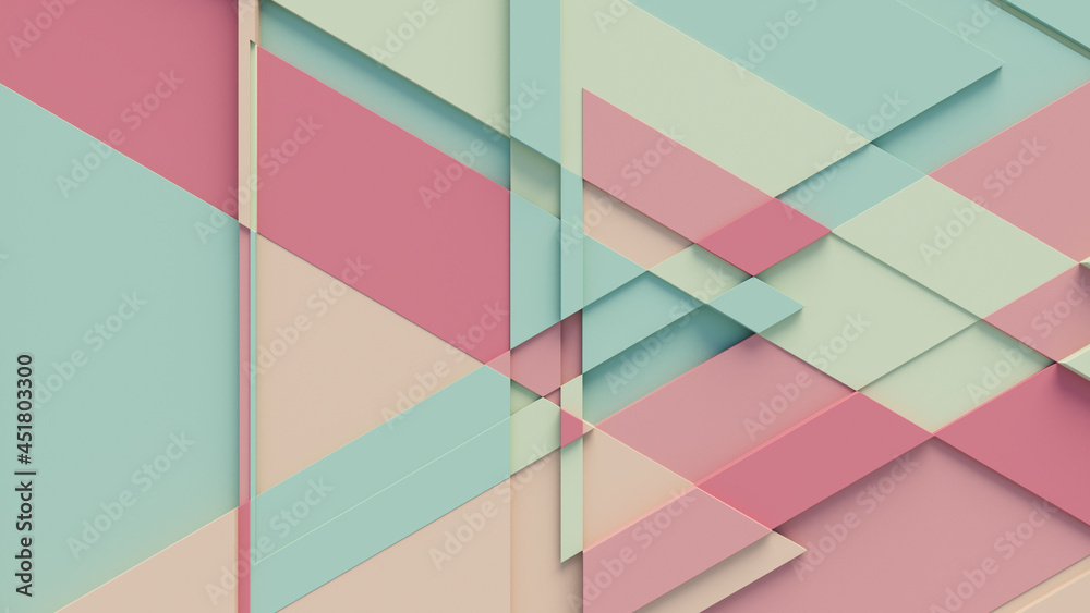 Pastel Colored Tech Background with a Geometric 3D Structure. Clean ...