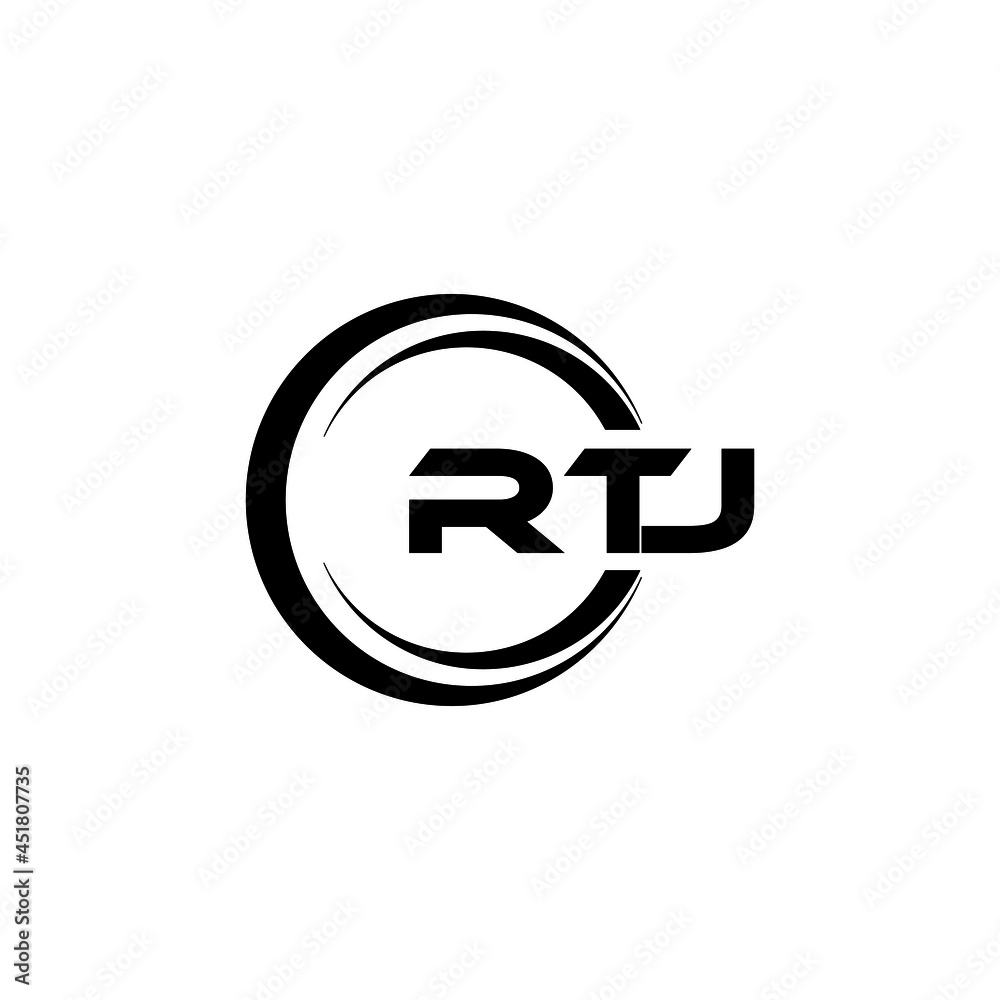 RTJ letter logo design with white background in illustrator, vector ...