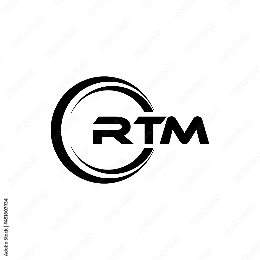 Vecteur Stock RTM letter logo design with white background in ...