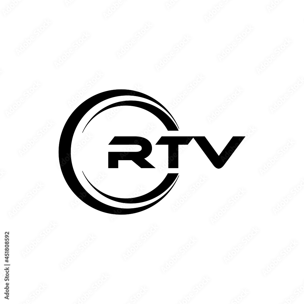 RTV letter logo design with white background in illustrator, vector ...