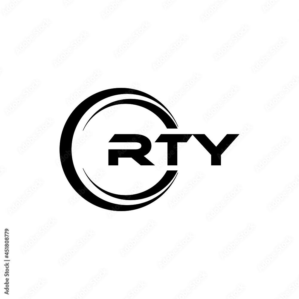 Vecteur Stock RTY letter logo design with white background in ...