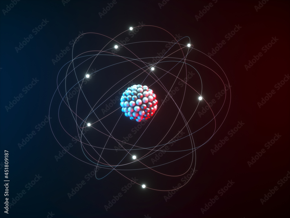 Atomic System Nuclear Power Energy Stock Illustration | Adobe Stock