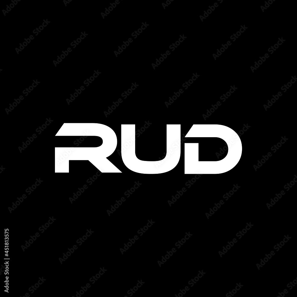 RUD letter logo design with black background in illustrator, vector ...