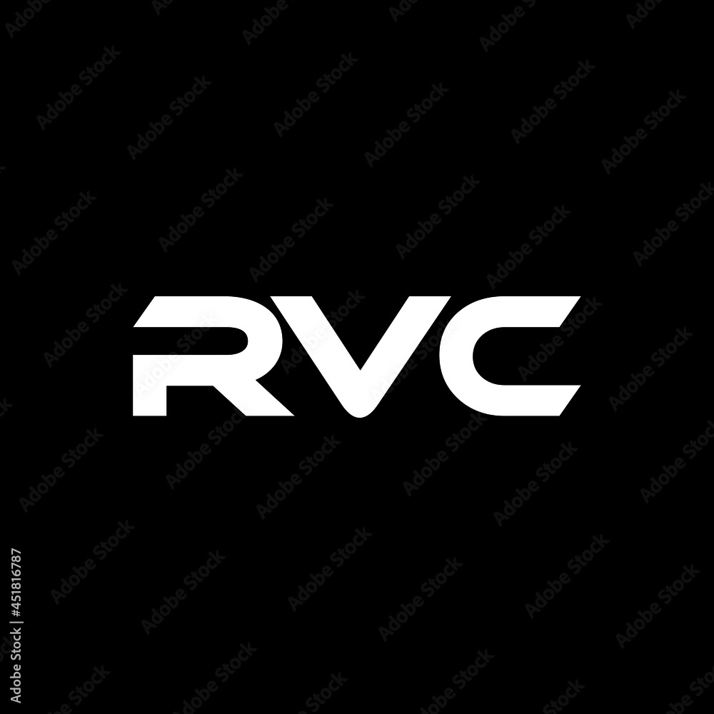 RVC letter logo design with black background in illustrator, vector ...