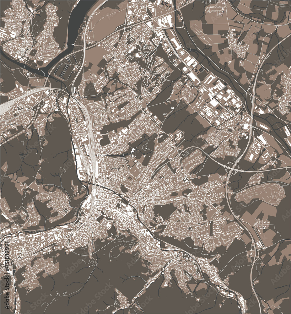 map of the city of Hagen, Germany Stock Vector | Adobe Stock