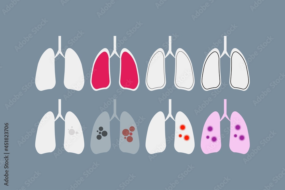 Lungs symbols set vector illustration. Medical concept. Stock Vector ...