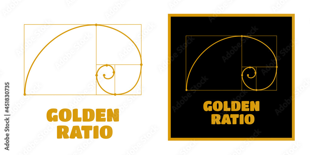 golden ratio spiral. Symbol of the golden ratio tattoo Stock Vector ...