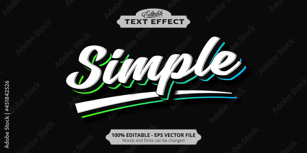 Editable text effect, Simple text Stock Vector | Adobe Stock