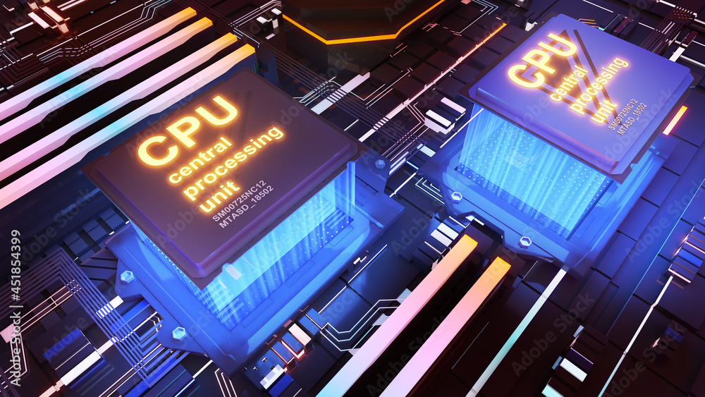 Image of the central processing unit,working processing technology ...