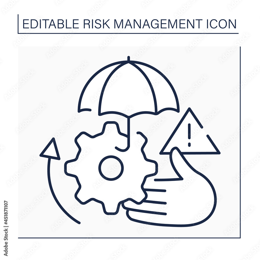 Vecteur Stock Risk transfer line icon. Potential loss shifted to third ...