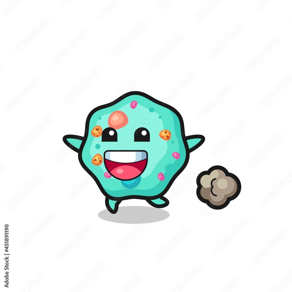 the happy amoeba cartoon with running pose Stock Vector | Adobe Stock