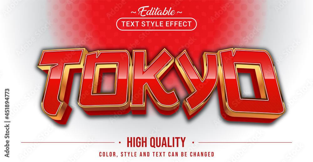 Editable text style effect - Tokyo text style theme. Stock Vector ...