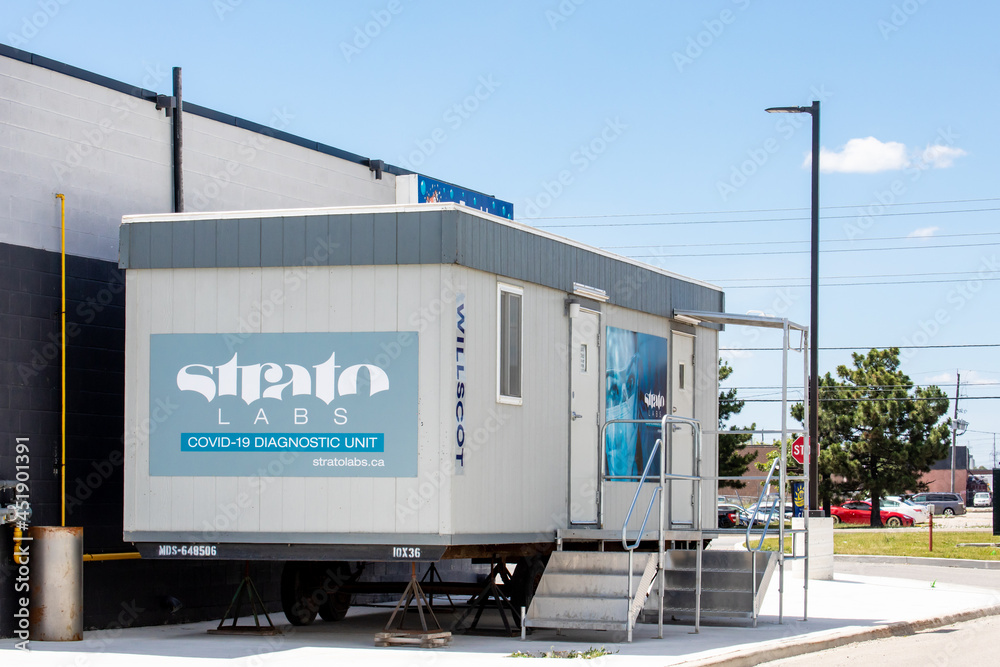 Mississauga, Canada, June 23, 2021; A private mobile Covid-19 testing ...