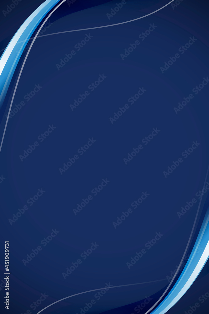 Blue curve frame template vector Stock Vector | Adobe Stock