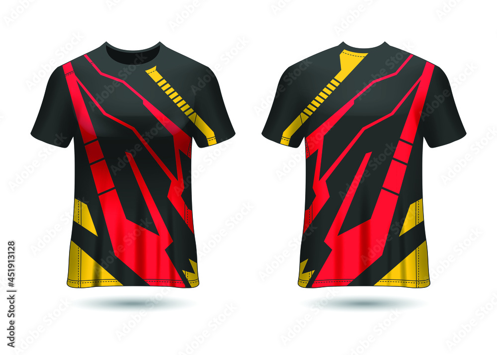 T-Shirt Sport Design. Racing jersey for club. uniform front and back ...