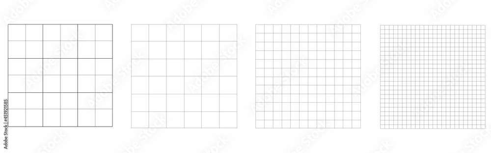 Grid pattern background collection. Grid templates isolated on white ...