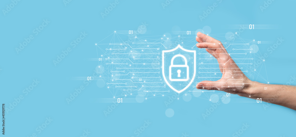 Protection network security computer and safe your data concept ...