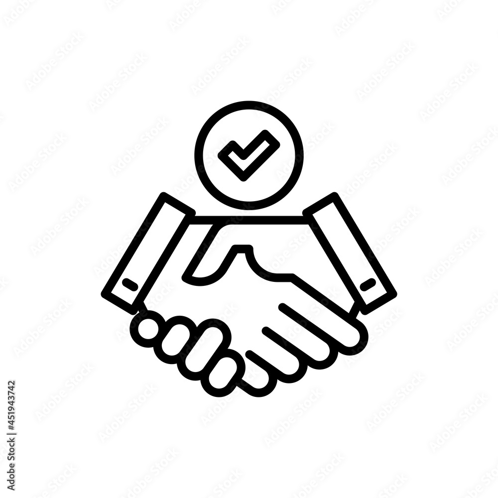 Commitment, approved, partnership, collaboration, resolution thin line ...