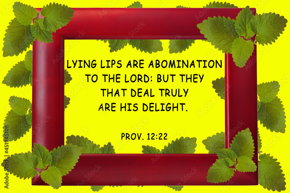 Bible quotes wooden frame leaves yellow backdrop. Card text for ...