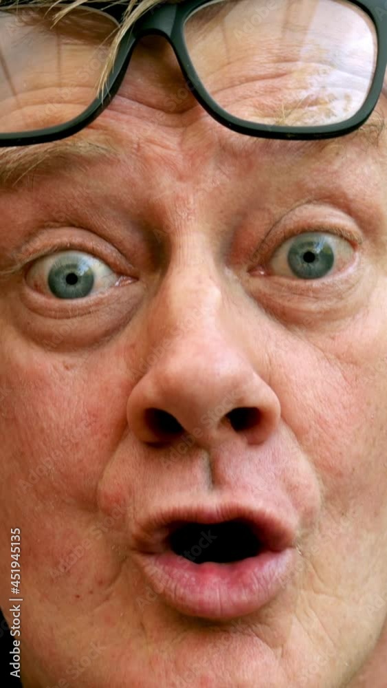 Wow Omg Close-up portrait of shocked, surprised senior man, which ...
