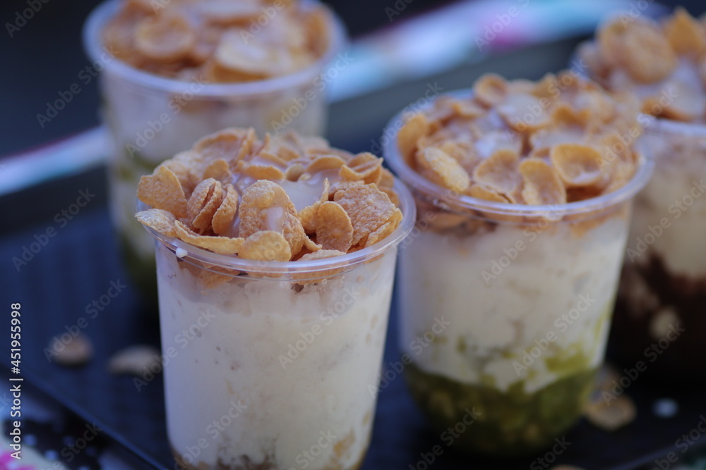 Maíz con hielo or Mais con yelo. Refreshing and sweet snack food in the ...