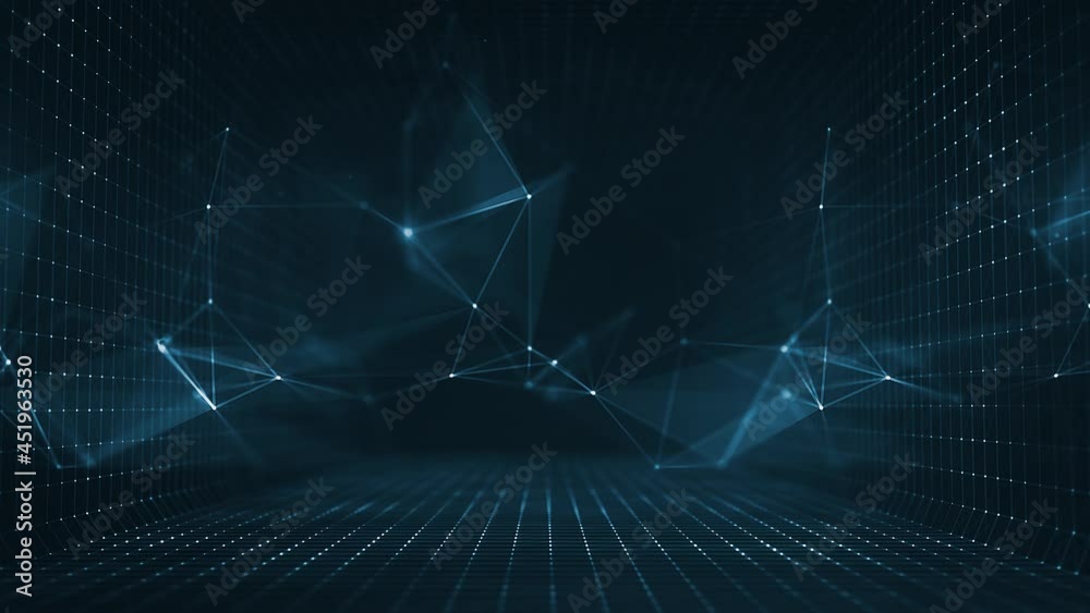 Abstract Plexus Geometrical Background Loop/ 4k animation of an abstract plexus shape technology ...