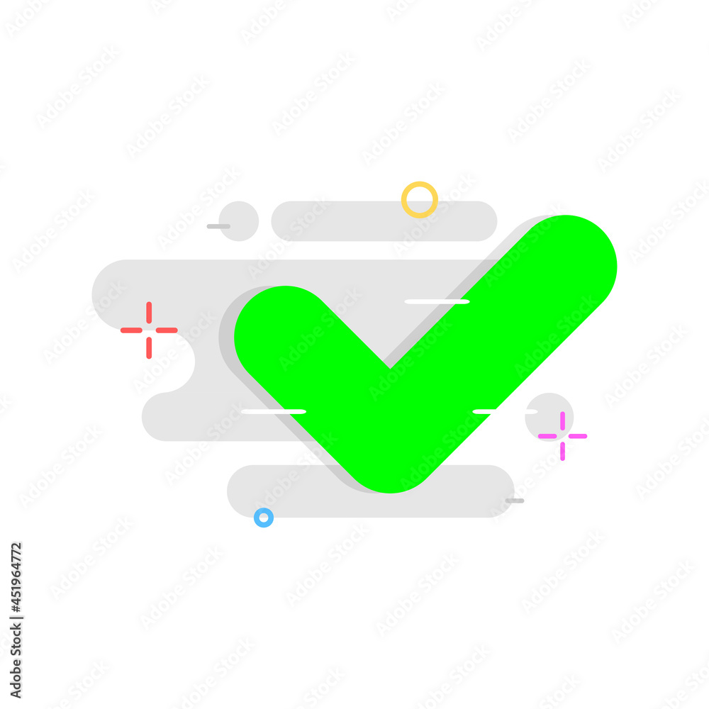 check mark for approved, success, done concept illustration flat design ...