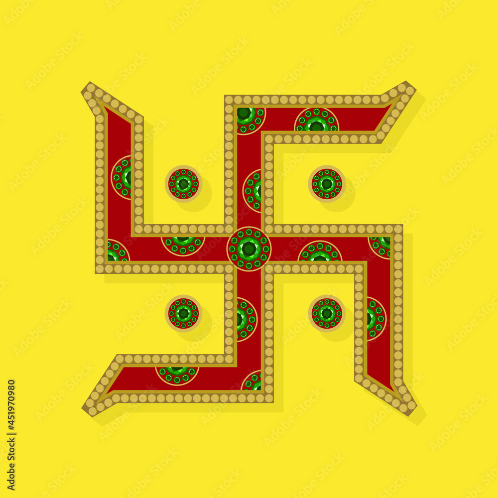 Red and Golden Colored Swastik Symbol | Indian Hindu Spiritual Symbol ...