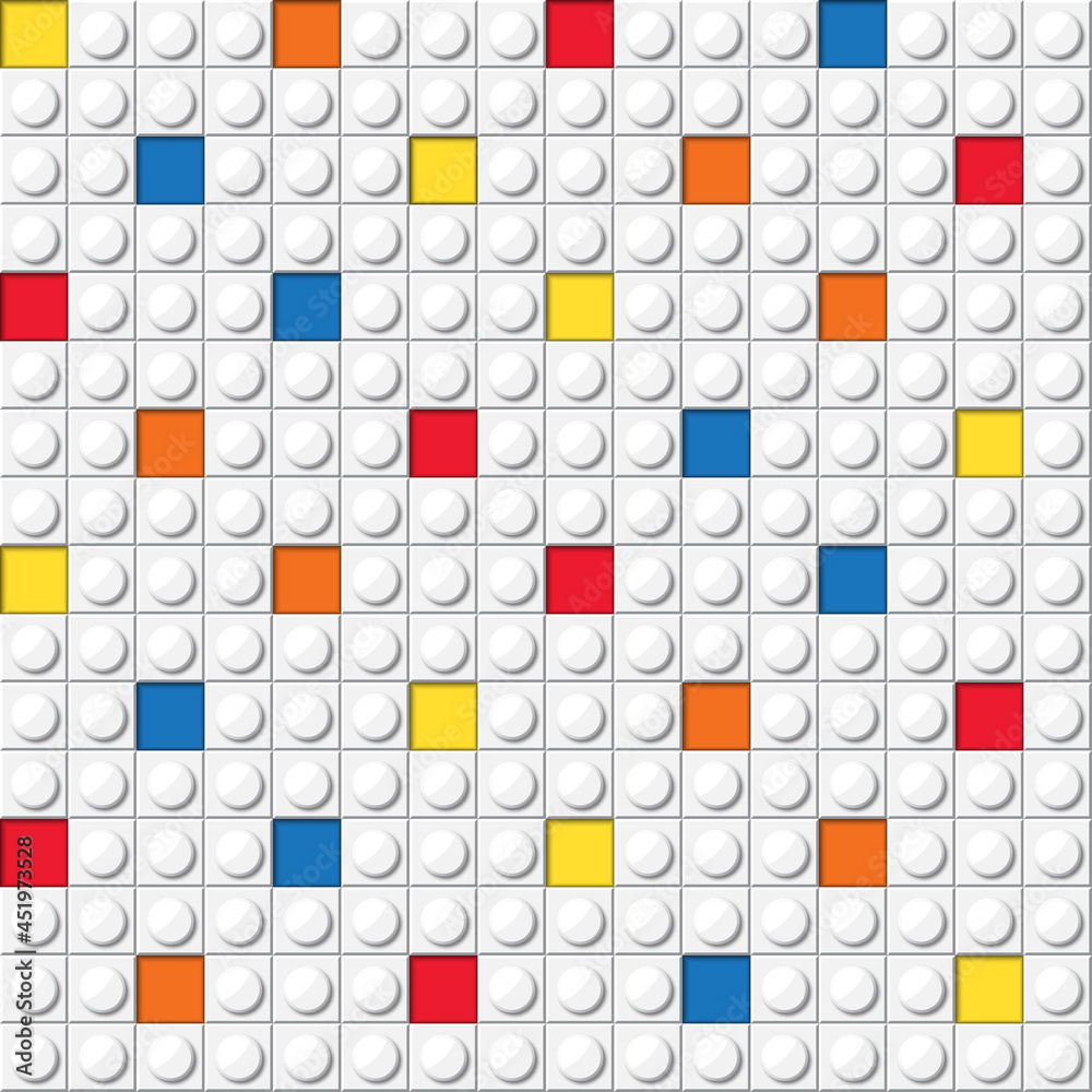 Seamless vector wall pattern of block brick small colorful squares on a ...