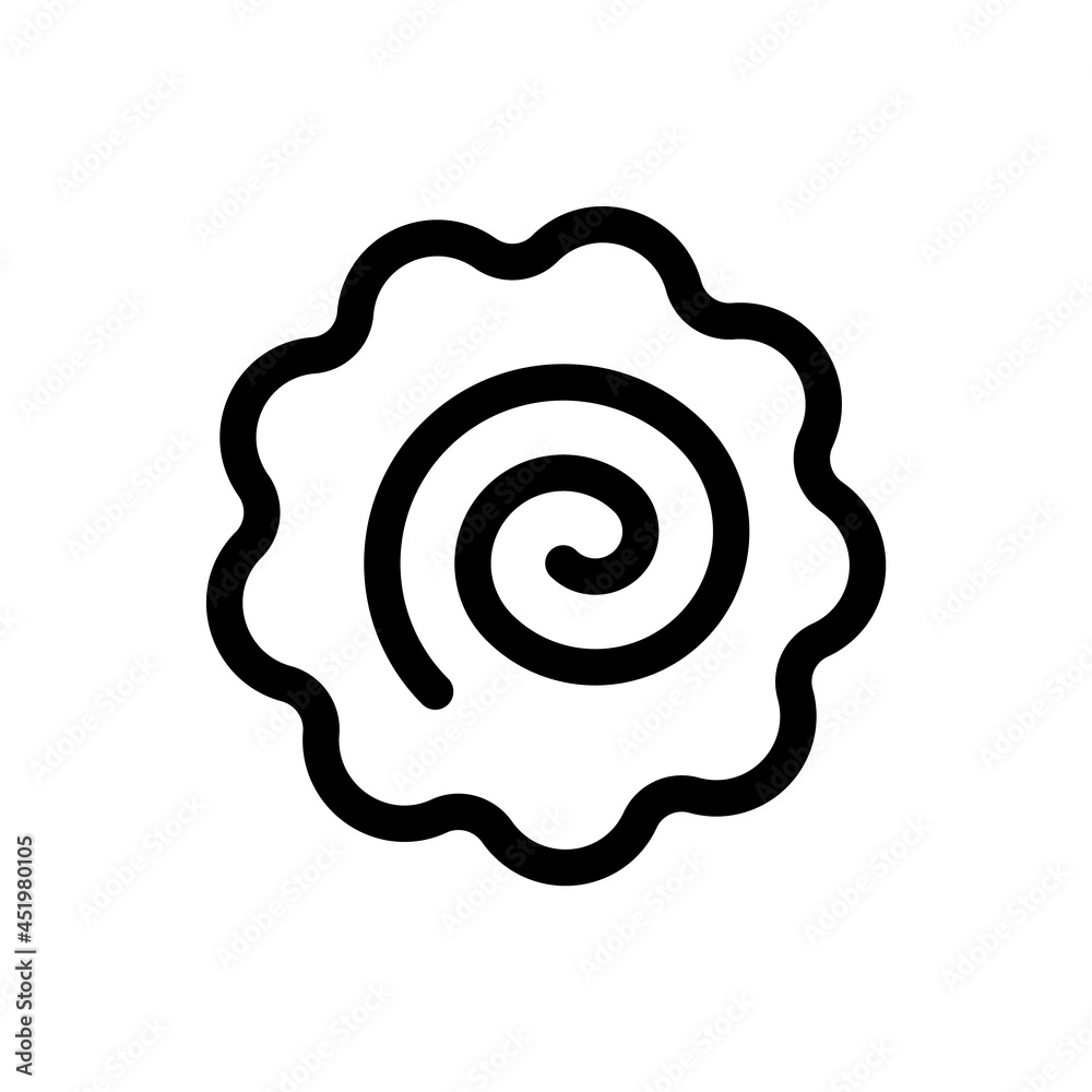 Narutomaki or kamaboko surimi vector outline icon. Traditional Japanese ...