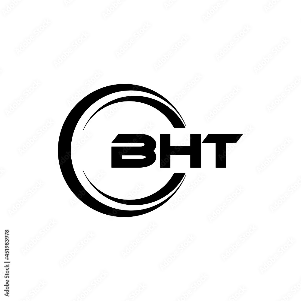 BHT letter logo design with white background in illustrator, vector ...