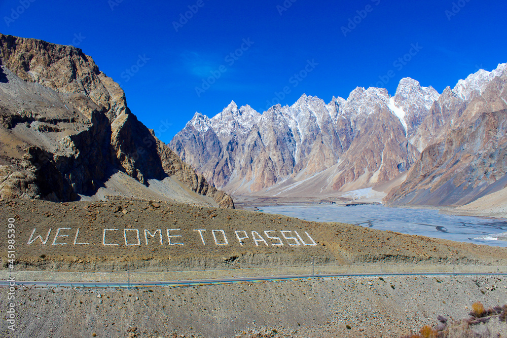 Passu Cones at Hunza valley in the Gilgit-Baltistan, Pakistan Stock ...