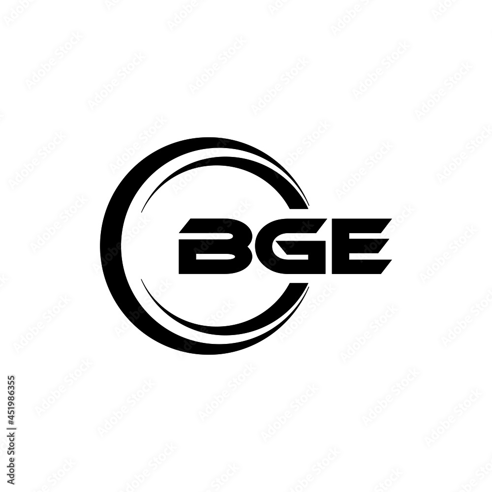 BGE letter logo design with white background in illustrator, vector ...