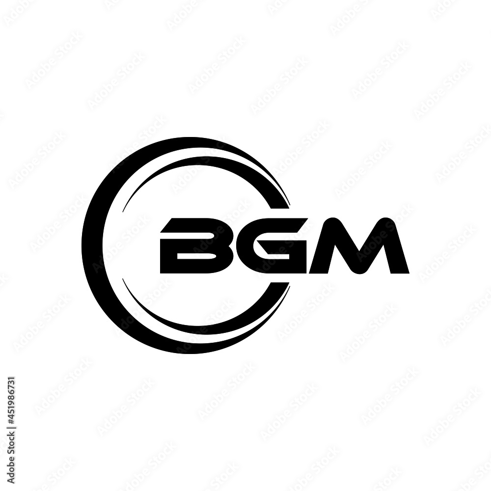 BGM letter logo design with white background in illustrator, vector ...